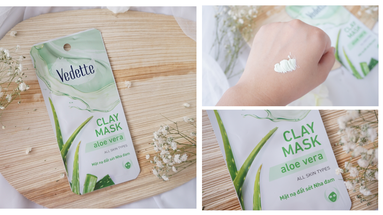 Vedette Clay mask Aloe vera 12g มาสก์โคลน ว่านหางจระเข้ | Beauticool.com